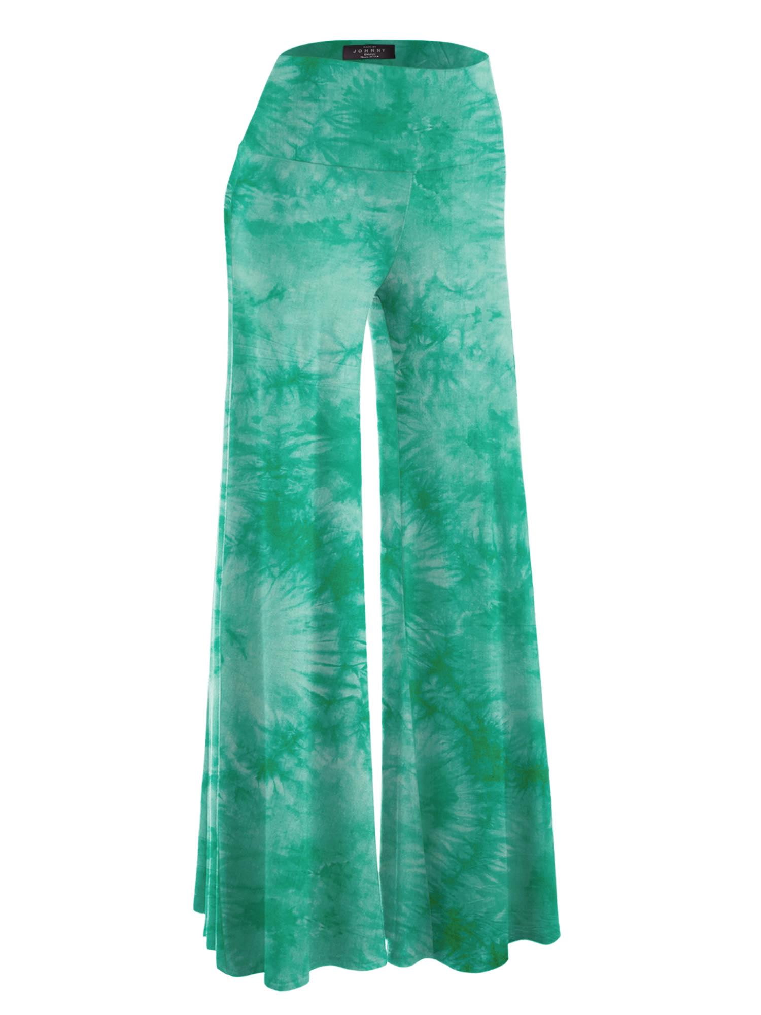 Mbj Wb1060 Womens Chic Tie Dye Palazzo Pants Xxl Jade