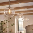 12-inch glass chandelier, suitable for kitchen islands, frosted nickel ...
