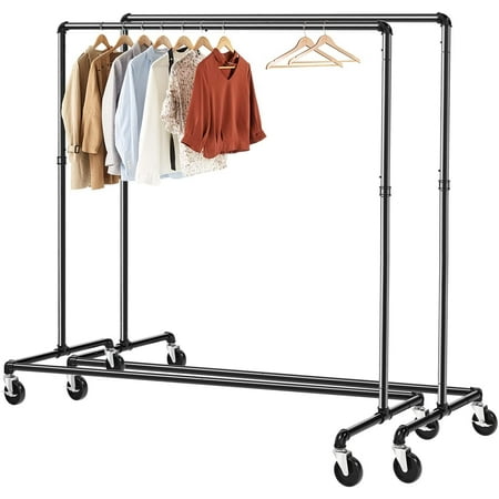 Greenstell Clothes Rack with Wheels 2 Pack SpaceSaving Garment Rack Z ...