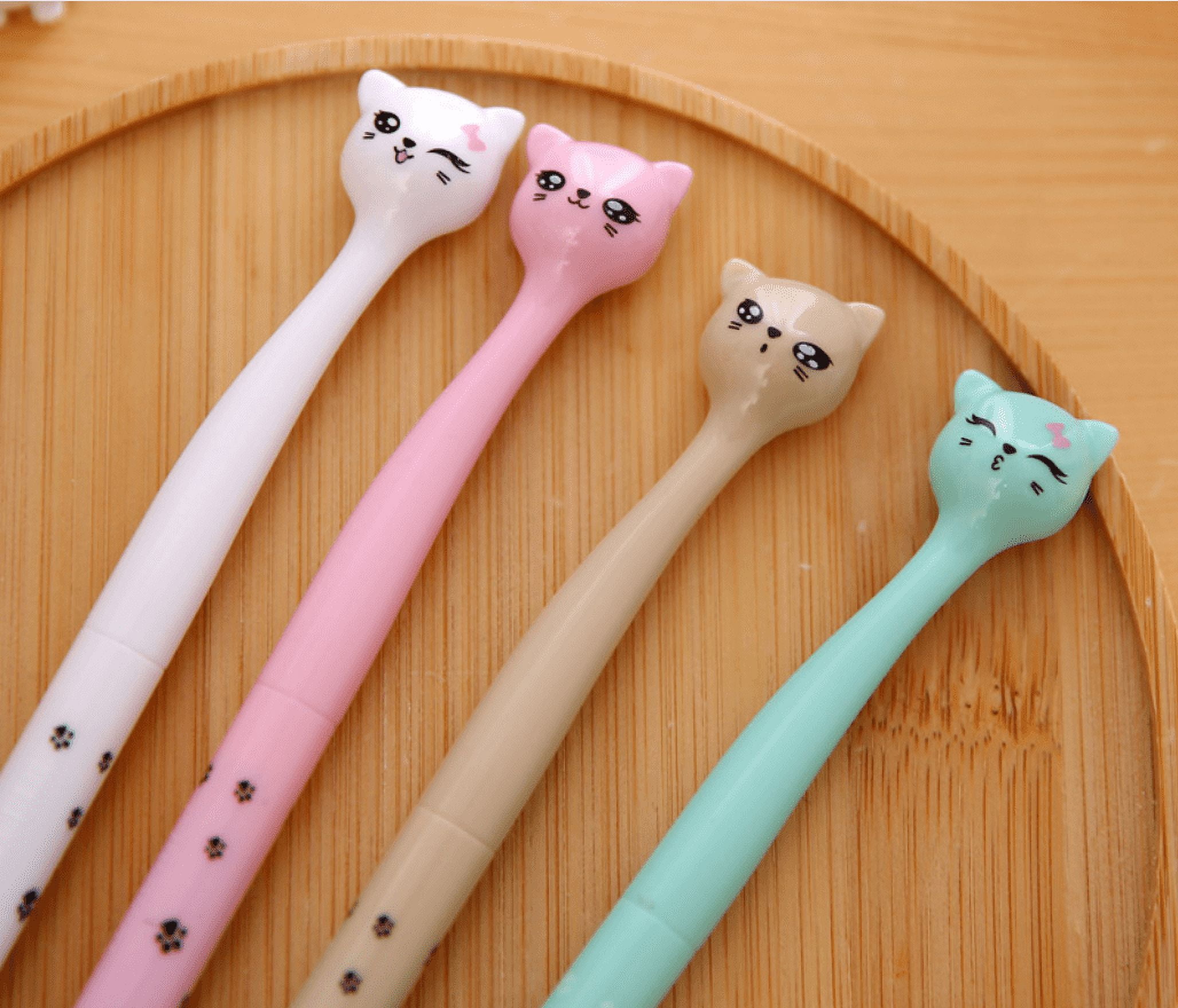 Ganfancp 4 Pcs Kawaii Footprints Black Gel Rollerball School Random ...