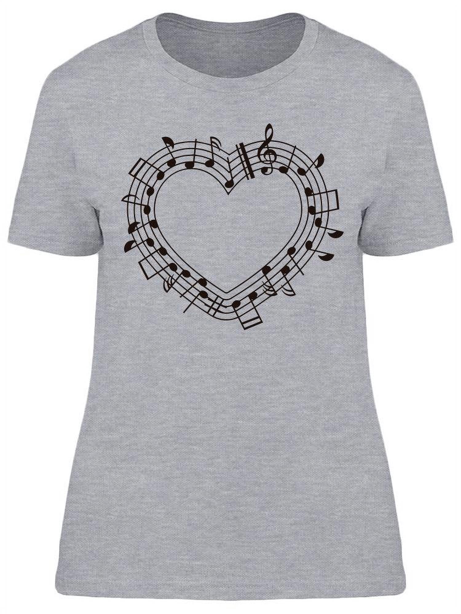 Love Heart Shaped Music Notes T-Shirt Women -Image by Shutterstock ...