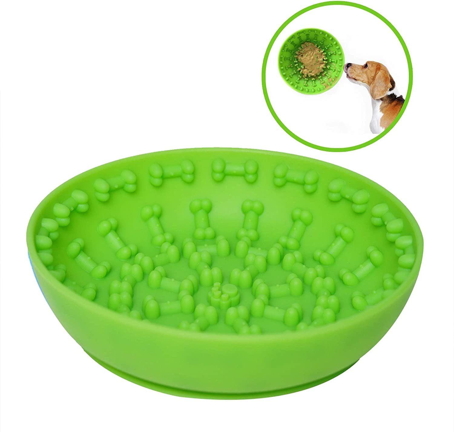 Pet Dog Slow Bowl Feeder Bowls With Suction Cup, Interactive For ...