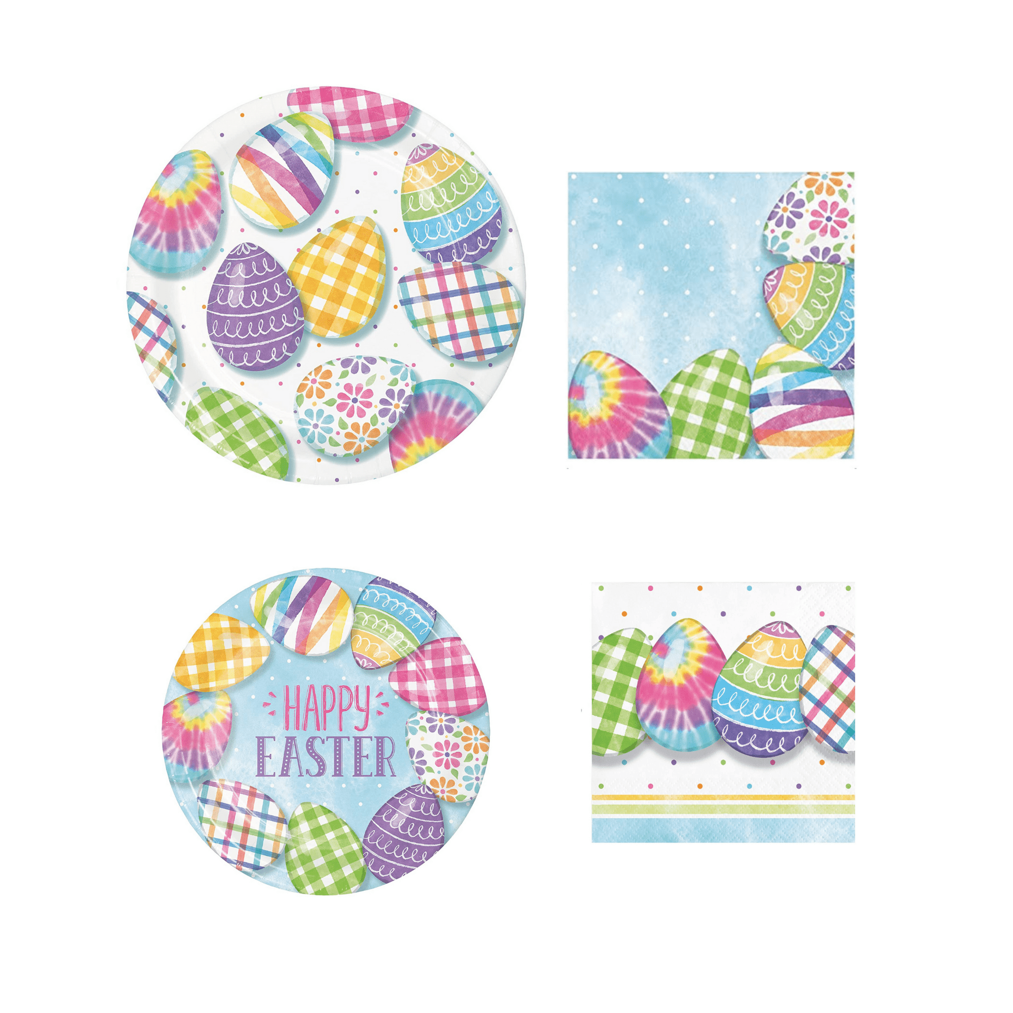 Easter Plates and Napkins Set Easter Tableware Easter Dinnerware Serves ...