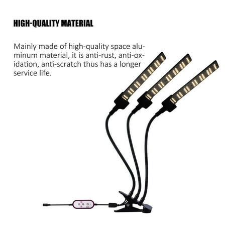 Tri Head Plant Grow Light 5 Dimmable Gears Plant Grow Light 360-degrees ...