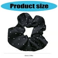 3PCS Rhinestones Embellished Scrunchie Ruffled Cloth Ponytail Holder ...