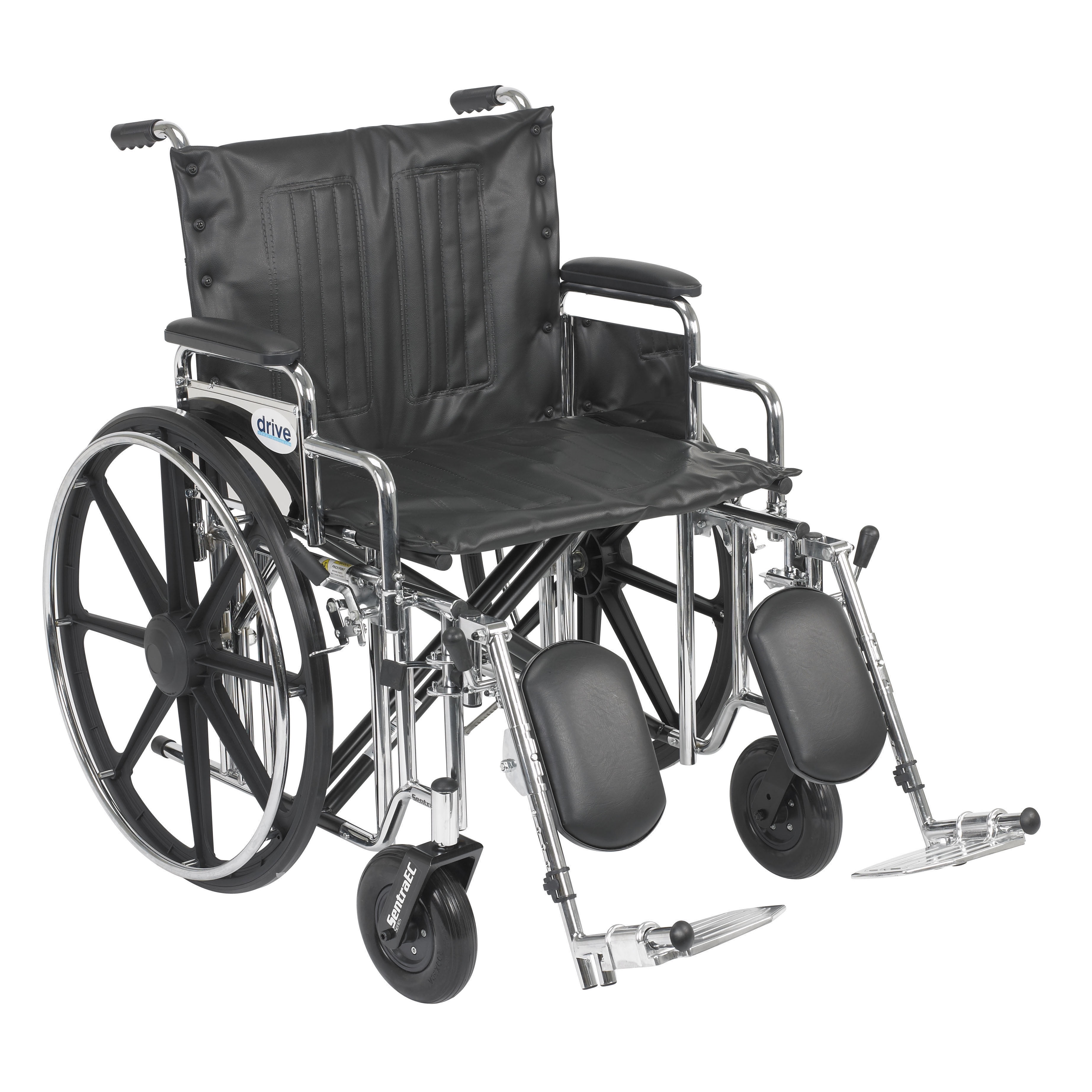 Drive Medical Sentra Extra Heavy Duty Wheelchair, Detachable Desk Arms ...