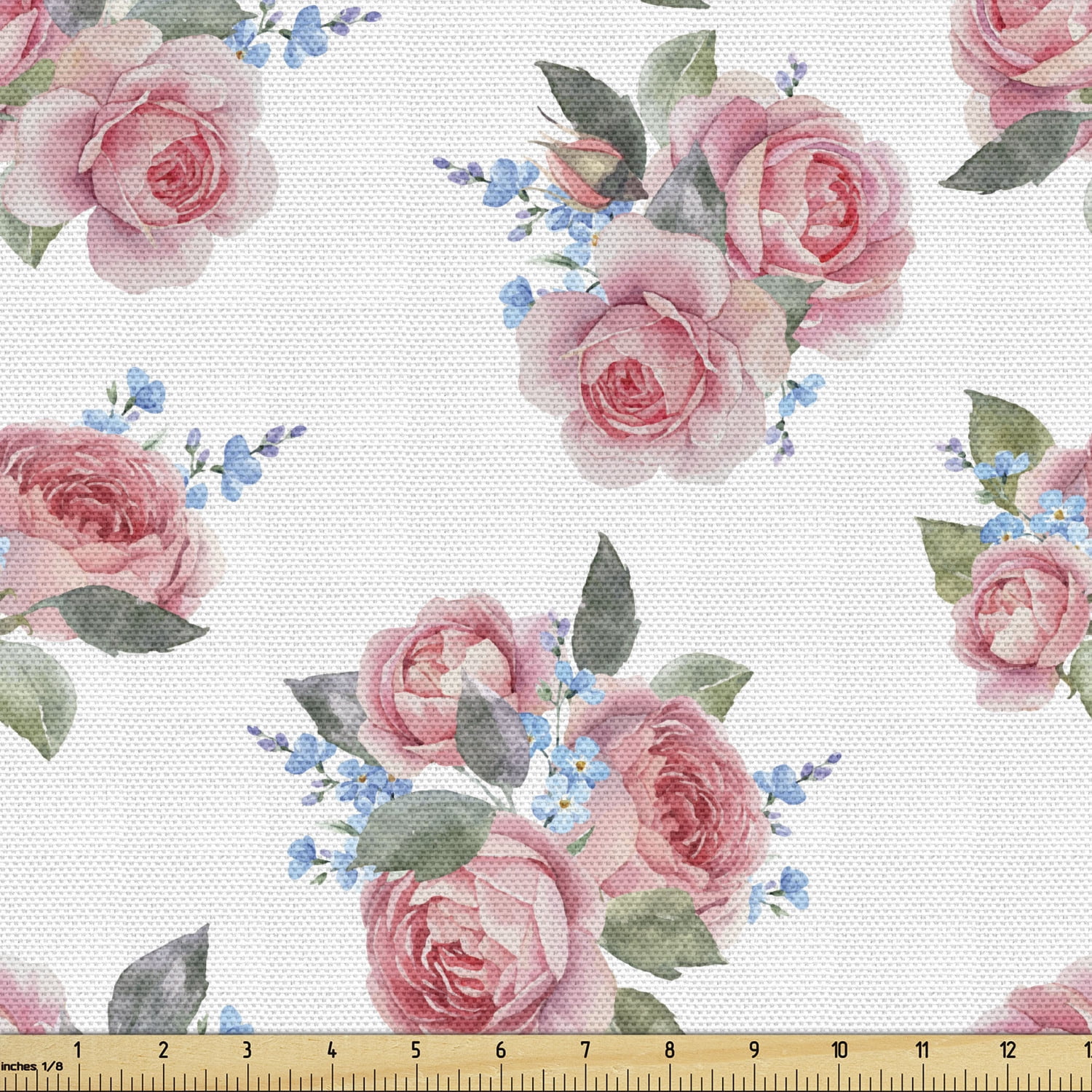 Vintage Rose Upholstery Fabric by the Yard, Delicate Flowers Bouquet ...