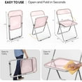 VINGLI Folding Chairs 4 Pack, Clear Chair Foldable and Stackable ...