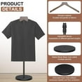 Adjustable Height Clothing Display Rack, Black Metal Garment Stand with ...