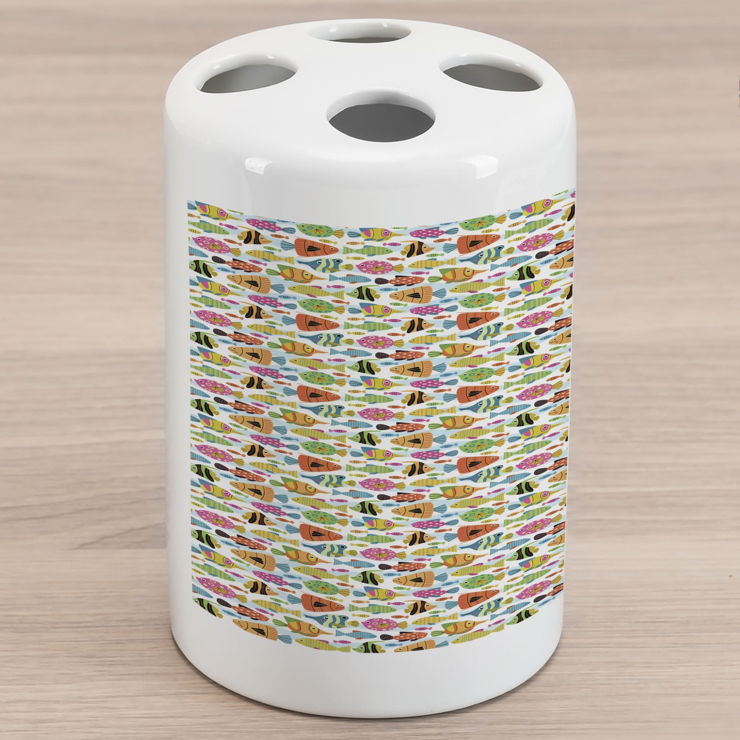 Marine Ceramic Toothbrush Holder, Aquatic Theme with Colorful Cartoon ...