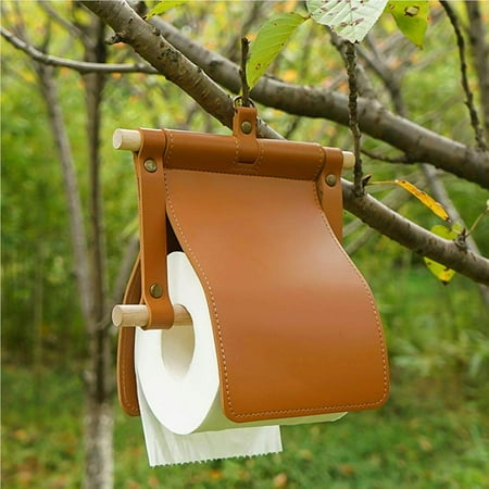 PU Leather Paper Roll Holder Portable Toilet Paper Dispenser Toilet ...