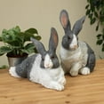 Gerson Set of 2 Resin Rabbit Figurines, white and gray - Walmart.com