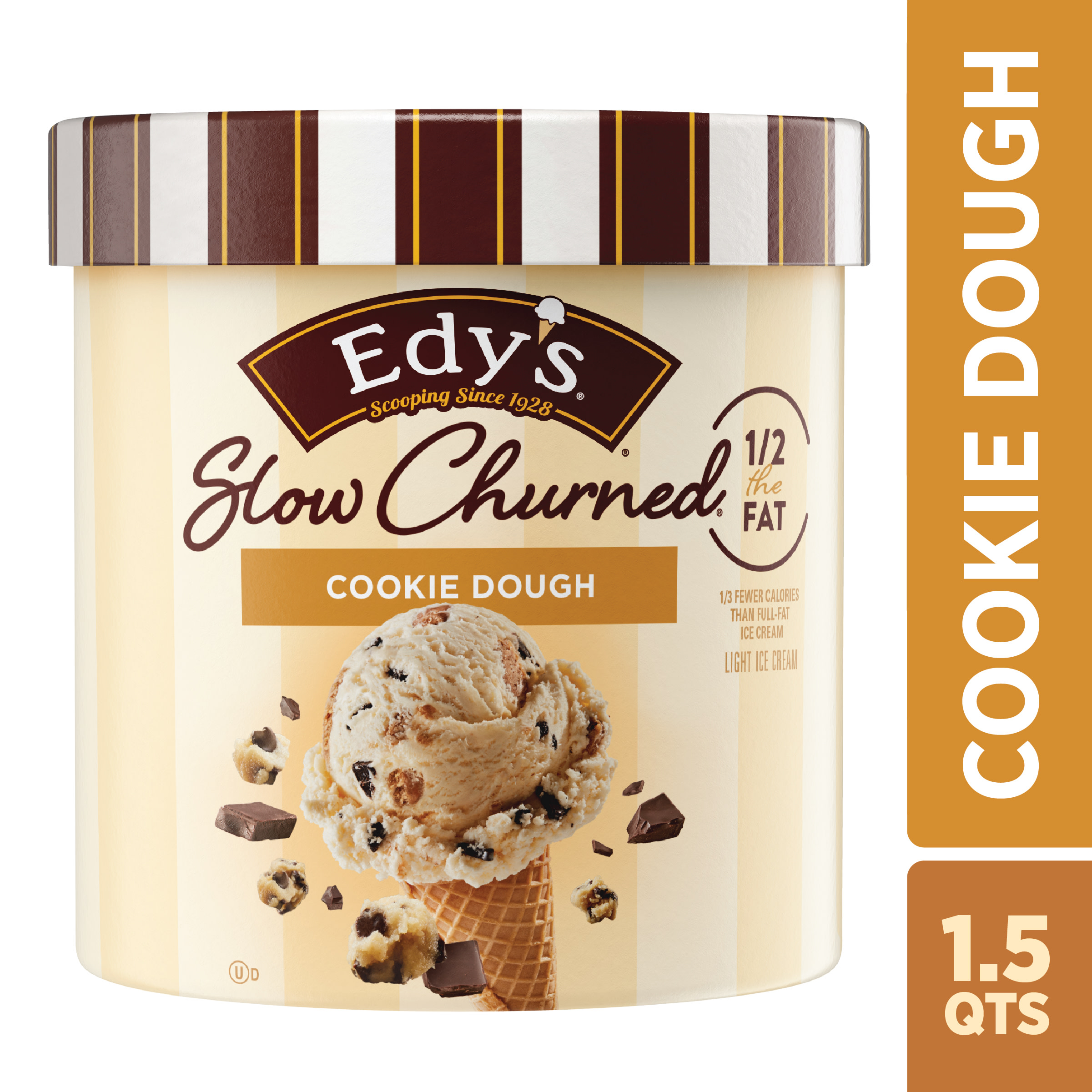 Edy's/Dreyer's Slow Churned Cookie Dough Light Ice Cream, Tub, 1.41 ...