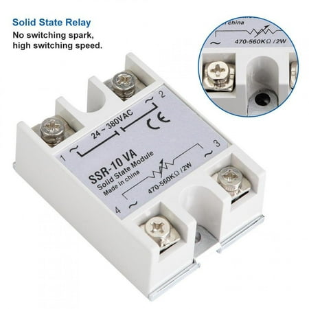 AMONIDA 10A Relay Resistance Regulator Solid State Relay SSR Module SSR-10VA 24-380VAC, Relay ...