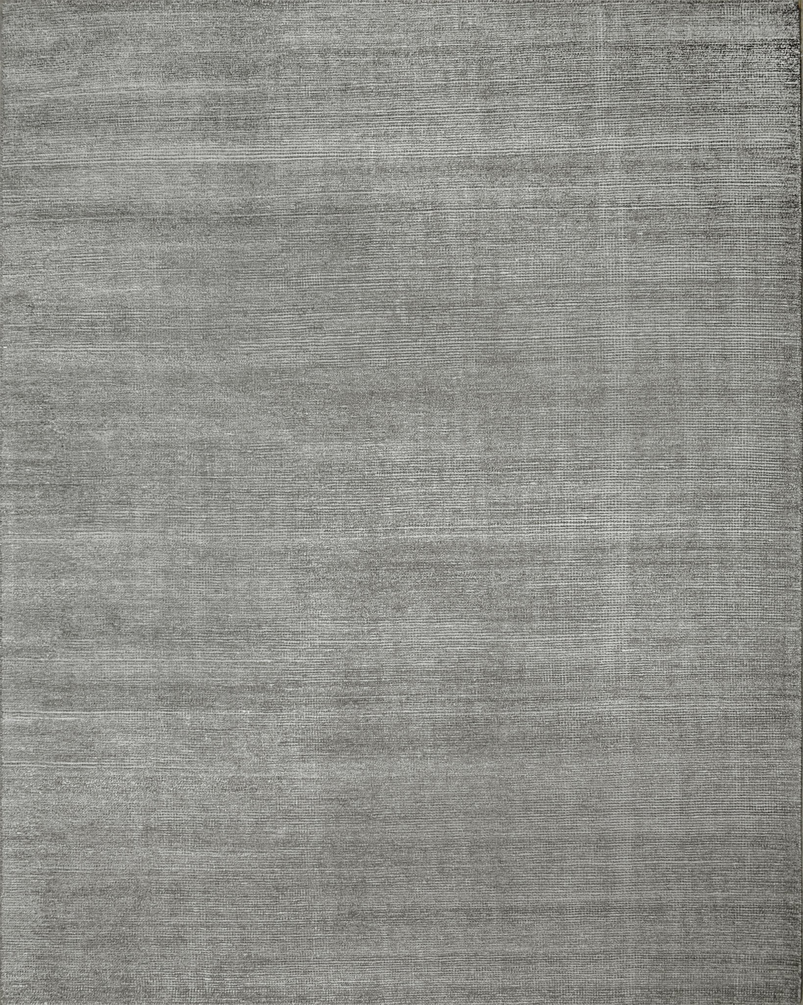 2x3, 5x8 and 8x10 Solid Gray Rug made with wool and viscose blend ...