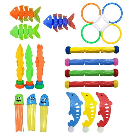 HEIBIN Swimming Pool Diving Toys For Kids Sinking Toys Set Underwater ...