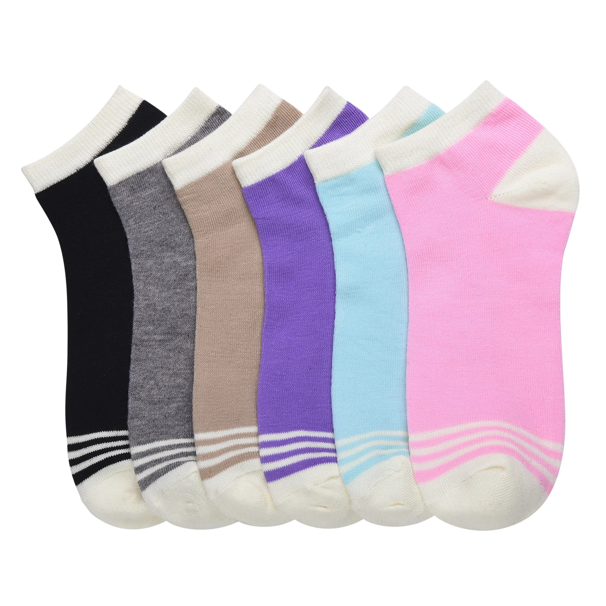 6-PACK Women's Comfort Low Cut Socks, Spandex Socks, HUSH, 4-6 ...