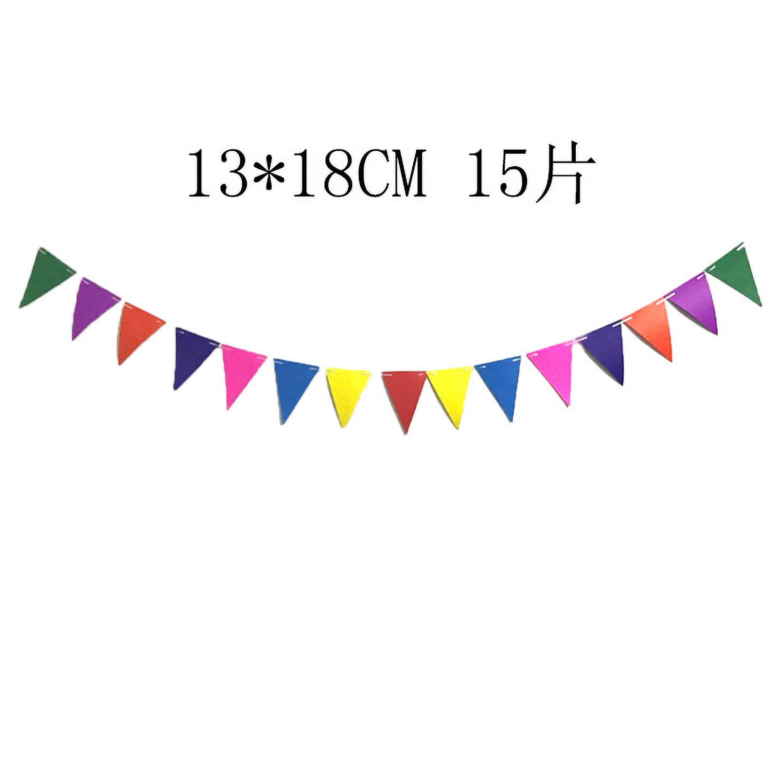 Nvzi Paquete de 2 banderines triangulares de colores para decoración de ...