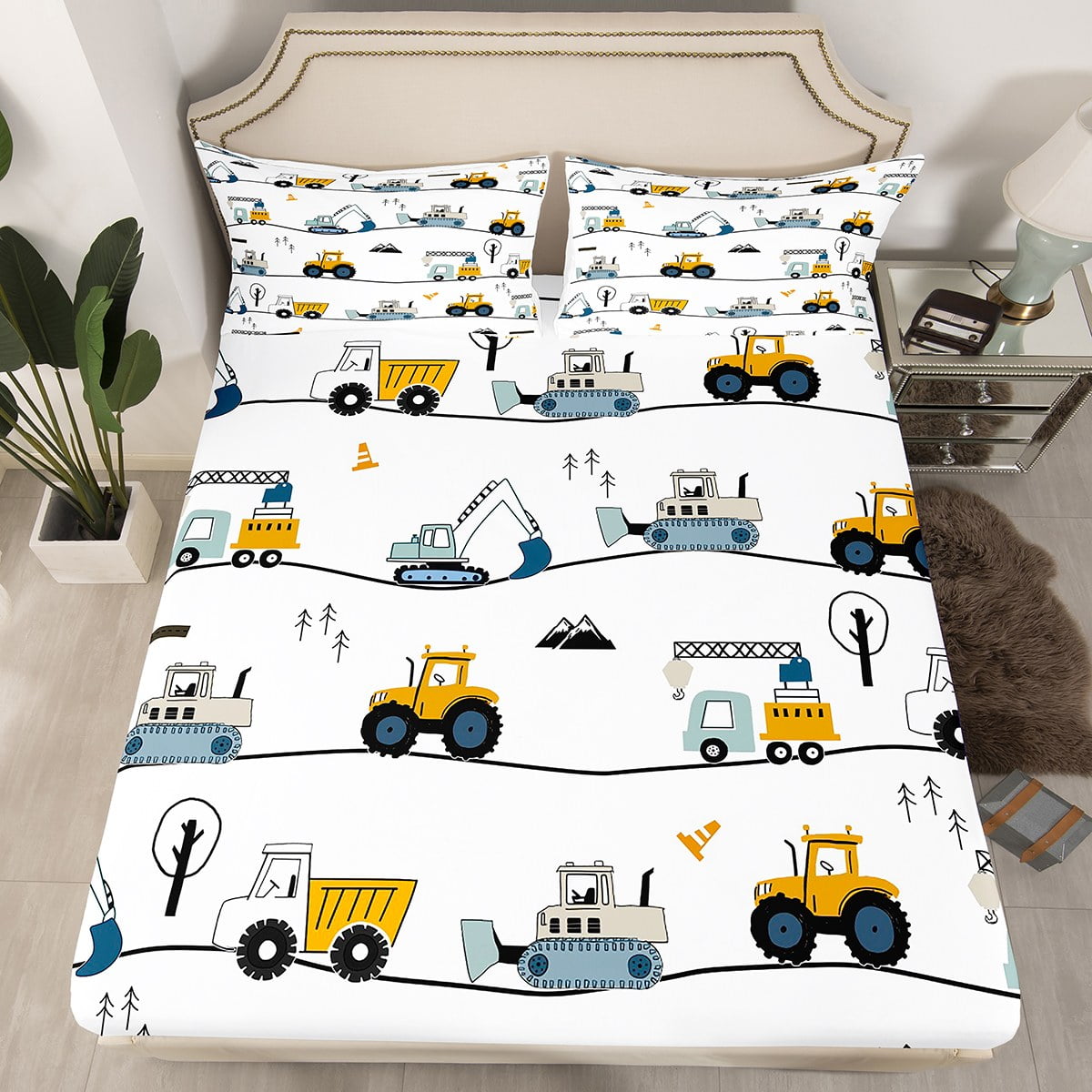 Click here for Erosebridal 3d Excavator Fitted Sheet Queen  Carto... prices