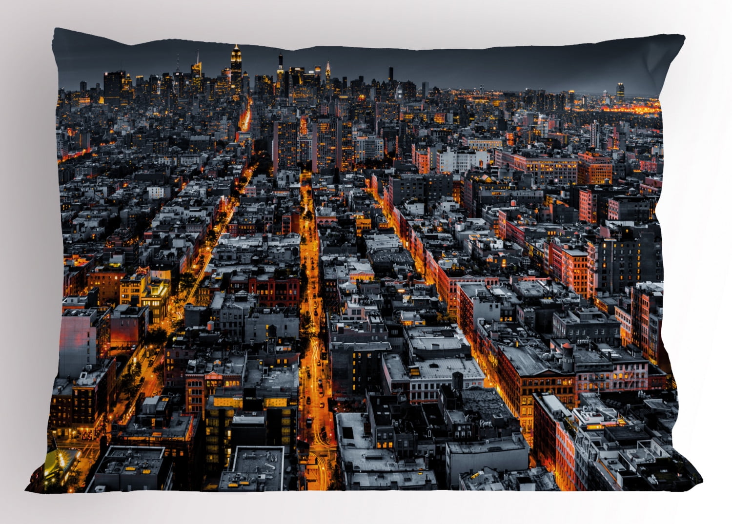 City Pillow Sham Avenues Converging Towards Midtown in New York America ...