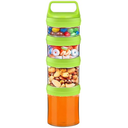 Snack Jars 4-Piece Twist Lock Stackable Containers Travel, Formula ...