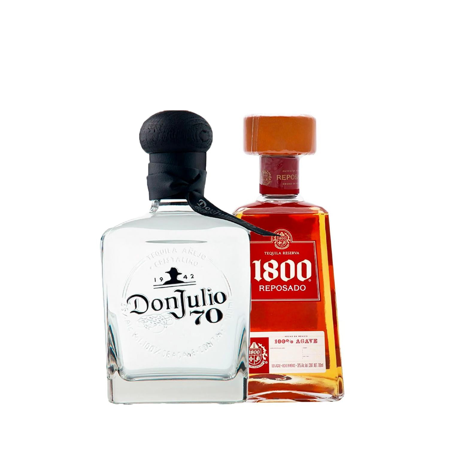 Tequila Don Julio 70 Cristalino A√±ejo 700 mL + Tequila 1800 Reposado 700 ml Don Julio 70 ...