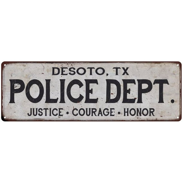 DESOTO, TX POLICE DEPT. Home Decor Metal Sign Gift 8x24 108240012713 ...