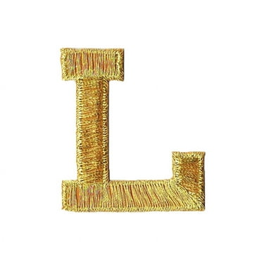 Alphabet Letter - R- Color Gold - 2" Block Style - Iron On Embroidered ...