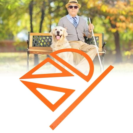 Braille Ruler, Braille Measuring Ruler Accurate Orange Ruler Protractor ...