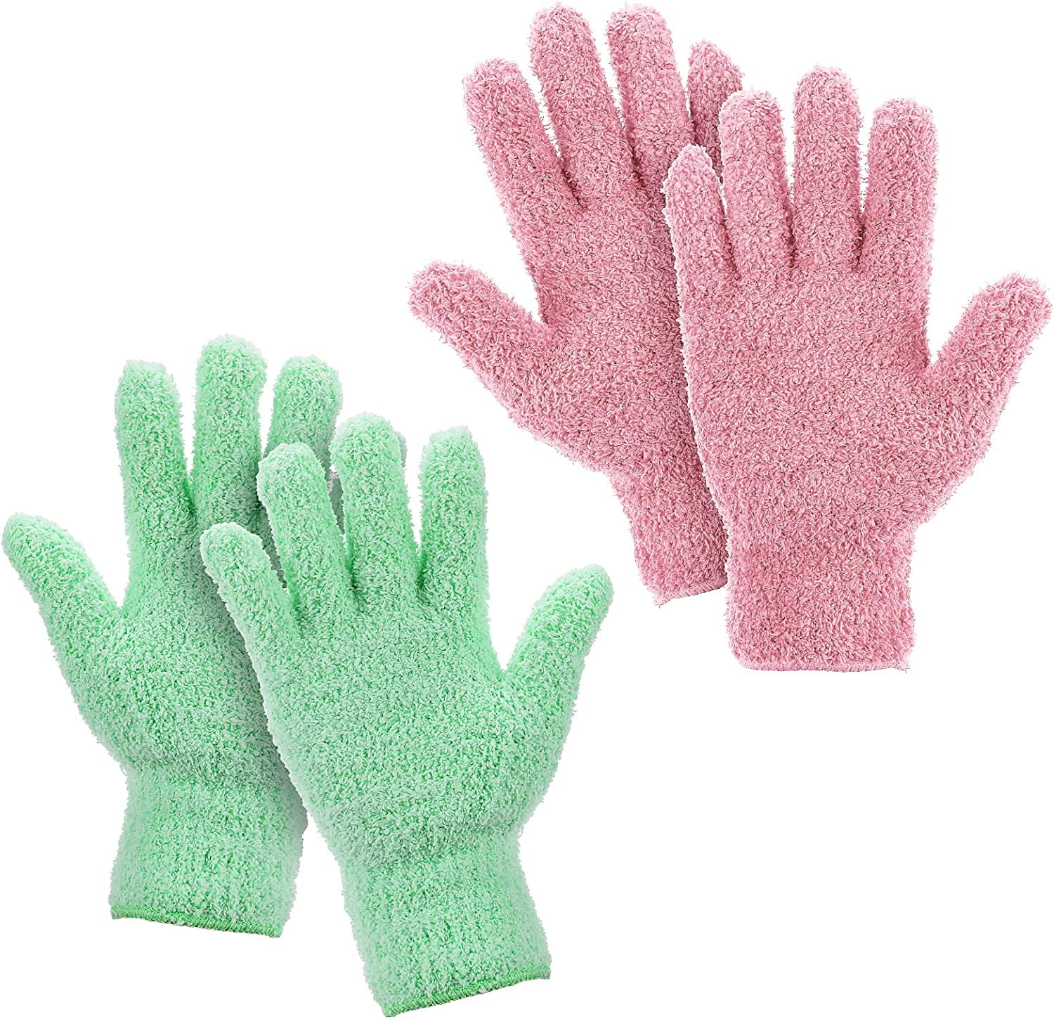 2 Pairs Microfiber Dusting Gloves Cleaning Gloves , Dust Gloves for ...