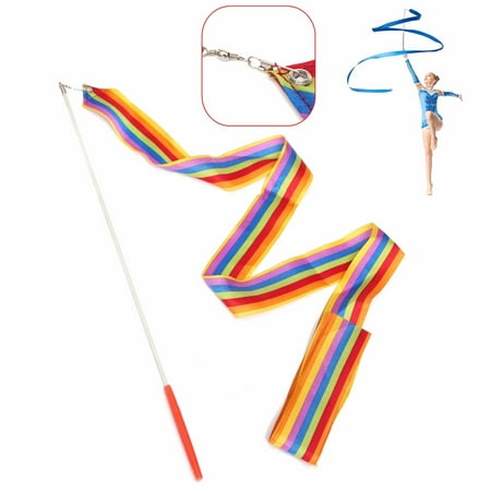 4M Gym Dance Ribbon Rhythmic Yoga Streamer Baton Twirling Rod Art ...