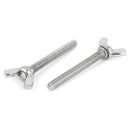 304 Stainless Steel Wing Bolt Butterfly Screw Fastener M6 x 50mm Thread ...
