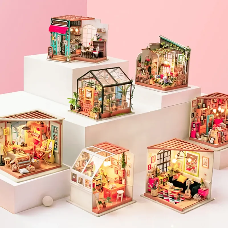 Aiony Architecture Diy House Robotime Rolife DIY Wooden Miniature Dollhouse