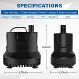 Simple Deluxe 660GPH Bottom Suction Submersible Water Pump (2500L/H ...