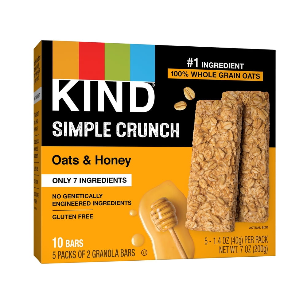 KIND Bars, Oats & Honey Simple Crunch, Gluten free, 1.4 oz, 5 Snack ...