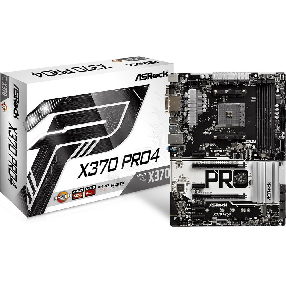 Asrock Pro 4 AMD X370 AM4 Ryzen ATX DDR4-SDRAM Motherboard - Walmart ...