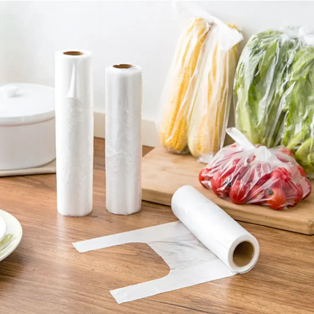 100PCS Plastic Freezer Bag Vegetable Food Freezer Roll Bags Transpare Roll Fresh keeping Plastic Bags Food Saver Bag Food 35x42cm 100pcs Walmart