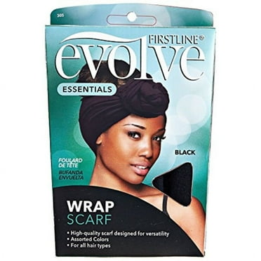 Evolve Fabric Head Wrap Scarf, Versatile Styling, Black, 1 Count ...