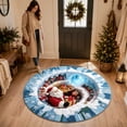60.00 cm Christmas 3D Rug Light Blue – Santa Tunnel Floor Mat, Festive ...