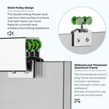 DELAVIN 56-59 in.W x 75 in.H Semi-Frameless Double Sliding Glass Shower ...