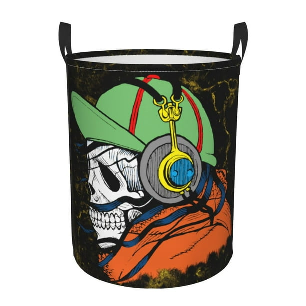 Skull Skeleton Laundry Basket Organizer Collapsible -Dirty Clothes ...