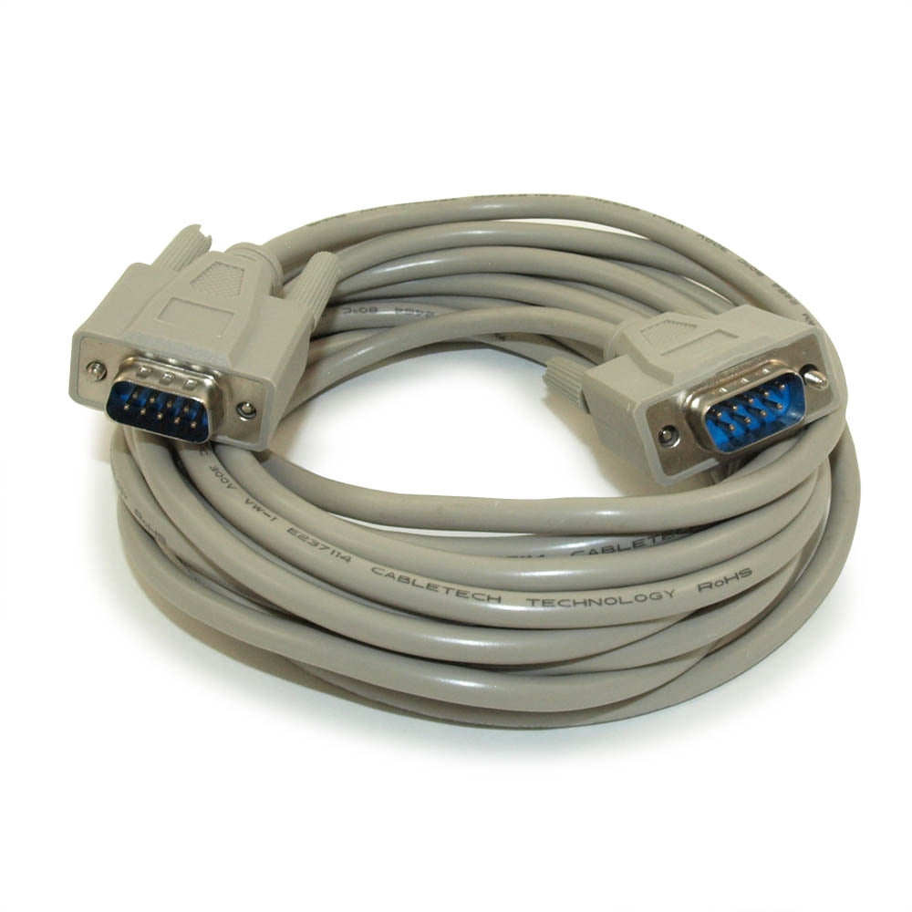 15ft Serial DB9/DB9 Straight-thru RS232 Male to Male Cable - Walmart ...