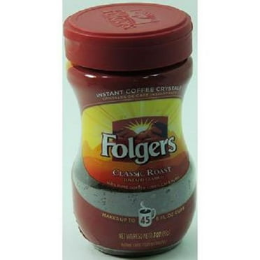 Folgers Classic Roast Instant Coffee Crystals, 16-Ounce Easy Open Flip-Top Jar, 100% Pure Coffee ...