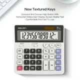 Deli 12-Digit Desktop Calculator, Dual Power, Large LCD Display, White ...