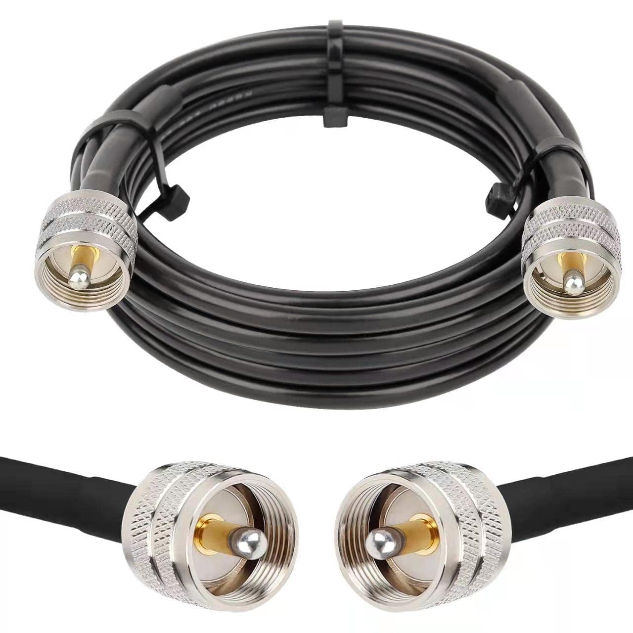 MOOKEERF 15ft UHF Male to Male CB Antenna Cable, RG58 Coaxial Cable for ...