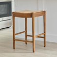 Hamlin Backless Natural Woven Counter Stools in Patina (Set of 2 ...