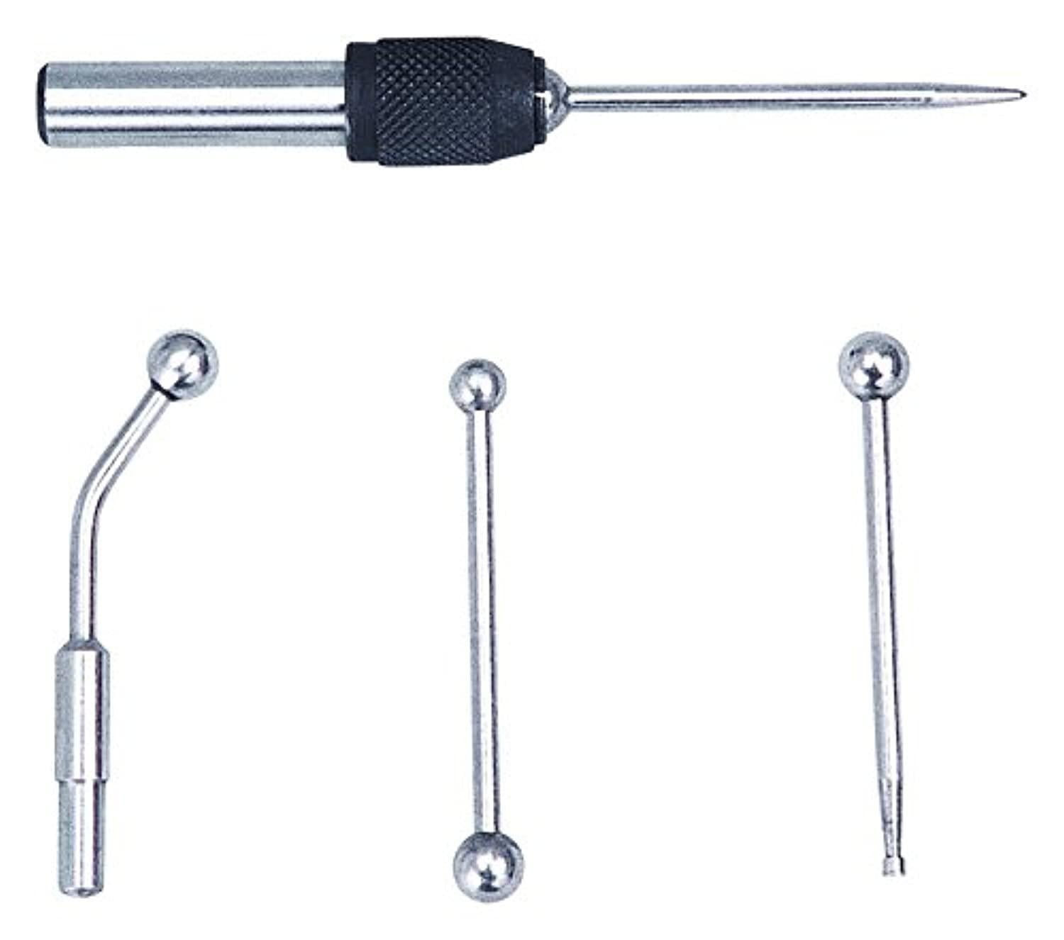 groz 4-piece wiggler and center finder set | needle point, ball contact ...