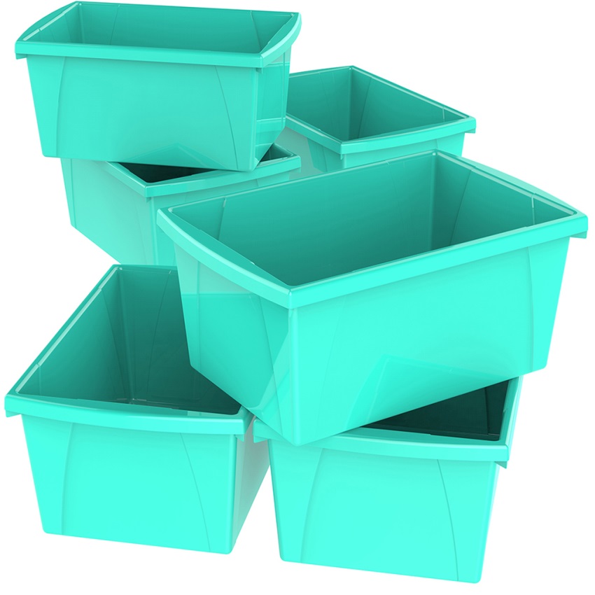5.5 Gallon (21L) Classroom Storage Bin, Teal (Case of 6) - Walmart.com