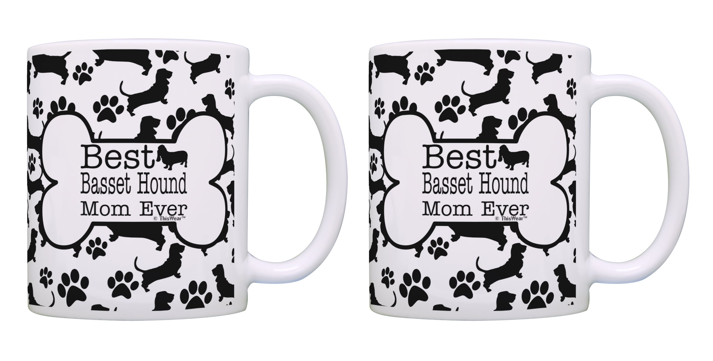 ThisWear Dog Lover Gifts Best Basset Hound Mom Ever Paw Prints Dog ...