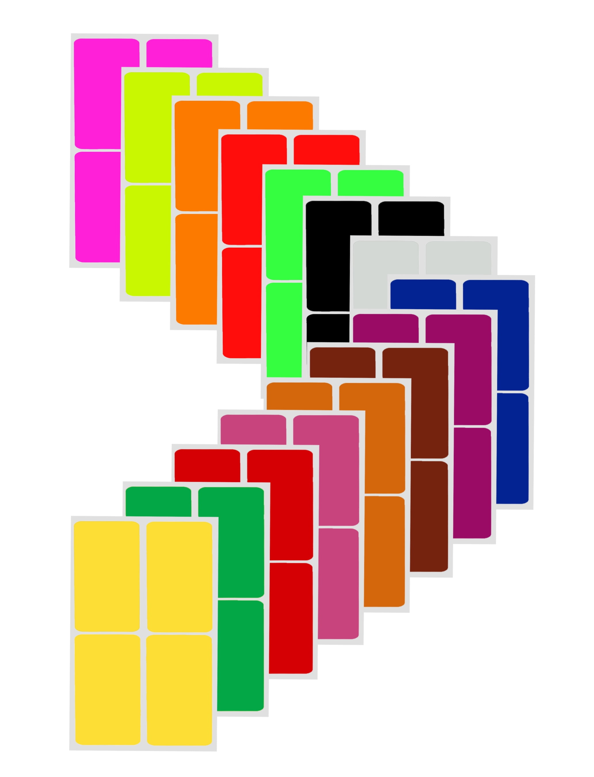 Rectangular Color Coding Labels 3x2 in 15 Colors Stickers - 60 Pack by ...